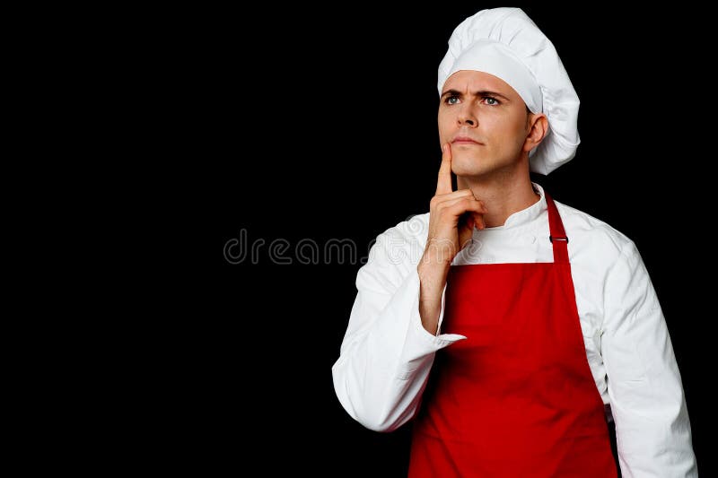 Skilled Chef Thinking Something Stock Photo - Image of imagine ...