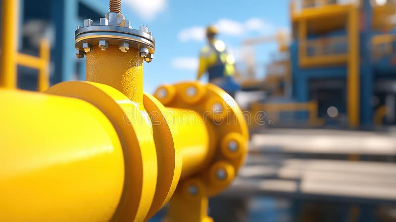 Skilled Construction Worker Evaluates Pipes at the Job Site, Ensuring ...
