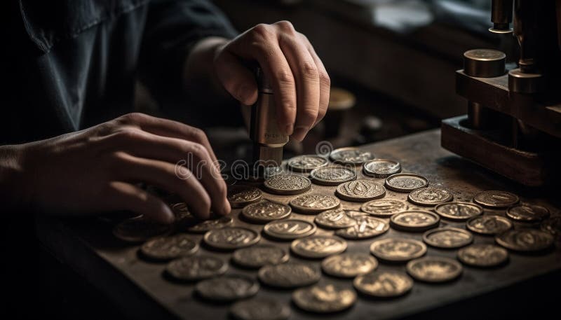 A Skilled Craftsman Hand Works with Precision in the Workshop Generated ...