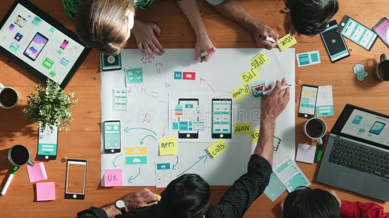 Skilled Developer Team Sharing Ux Ui Design by Using Mind Map ...