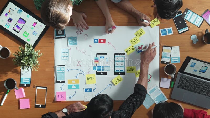 Skilled Developer Team Sharing Ux Ui Design by Using Mind Map ...