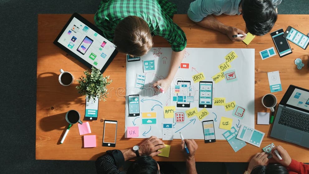 Skilled Developer Team Sharing Ux Ui Design by Using Mind Map ...