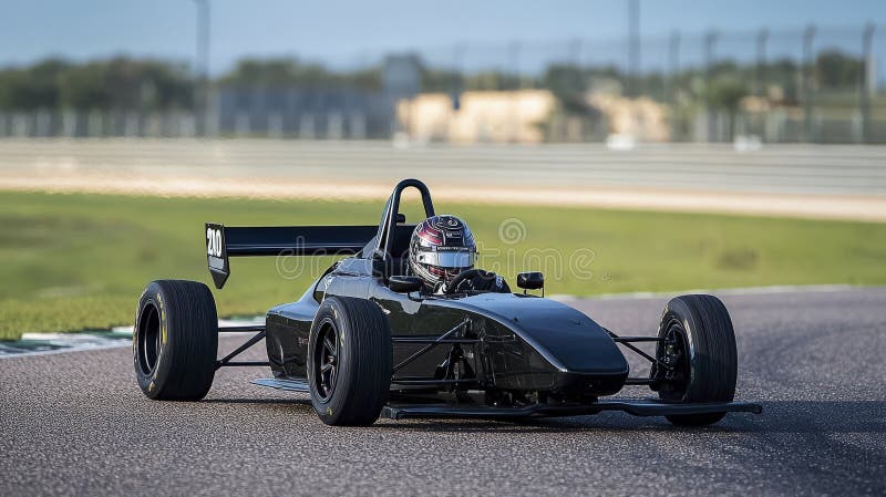 Skilled Driver Racing Car on Training Track Professional Environment ...