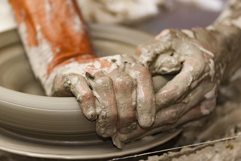 Hands Working To Shape the Clay Stock Photo - Image of hands, creating ...