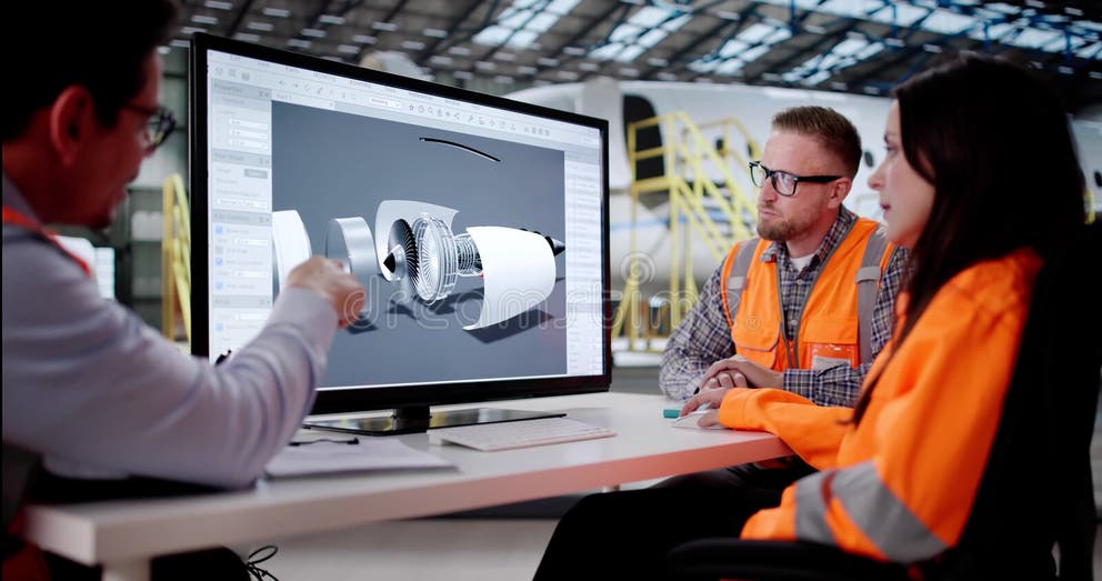 Skilled Hispanic Engineer and Team Develop Jet Plane Stock Illustration ...