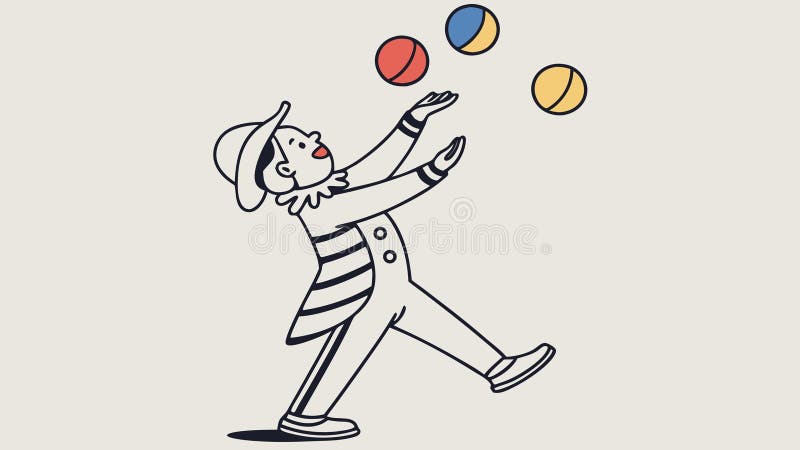 Skilled Juggler with Multiple Balls, Performance Art, Vector Design ...
