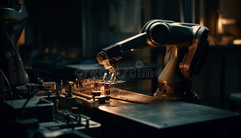 Skilled Metalworker Using Robotic Arm in Innovative Manufacturing ...