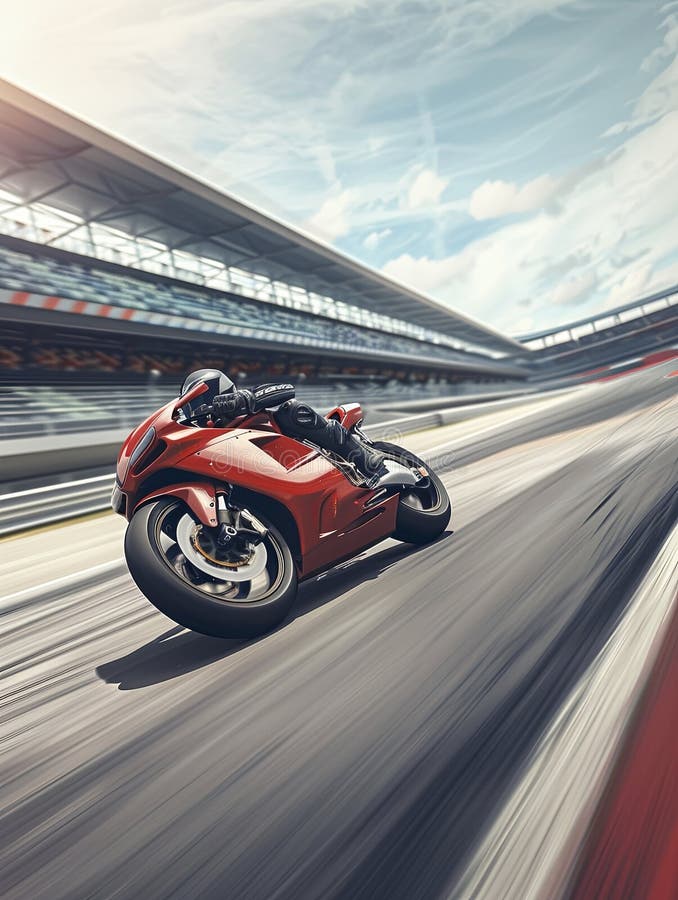 Motorcycle Racer Leans Turn High Speed Racetrack Stock Photos - Free ...