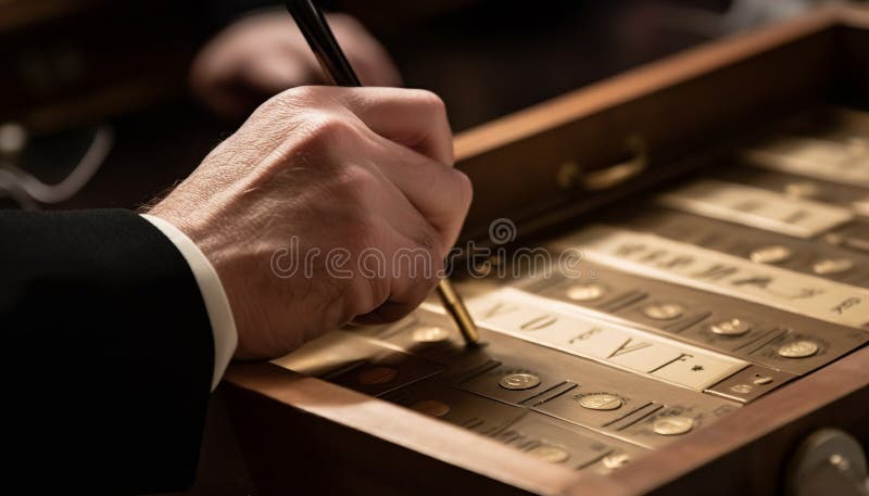 Skilled Musician Adjusts Antique Instrument, Pushing for Creative ...