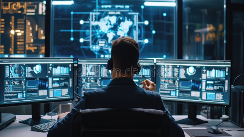 Skilled Programmer Coding Engineering Code While Sitting At Computer
