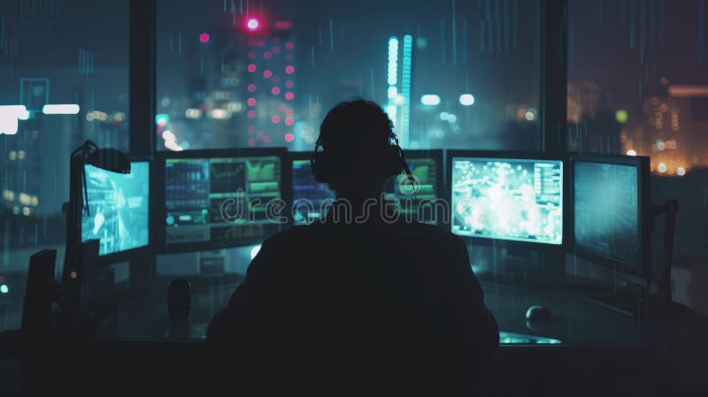 Skilled Programmer Coding Engineering Code While Sitting At Computer