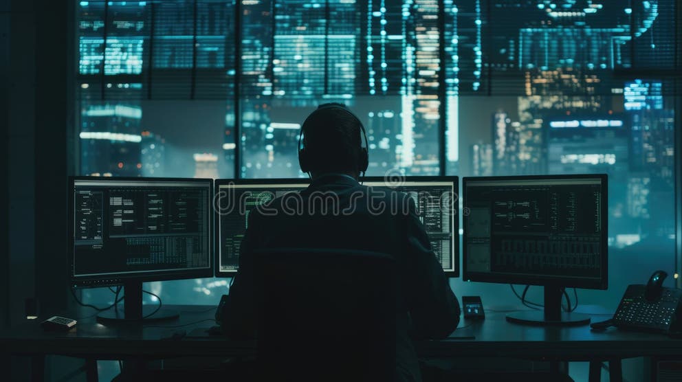 Skilled Programmer Coding Engineering Code while Sitting at Computer ...