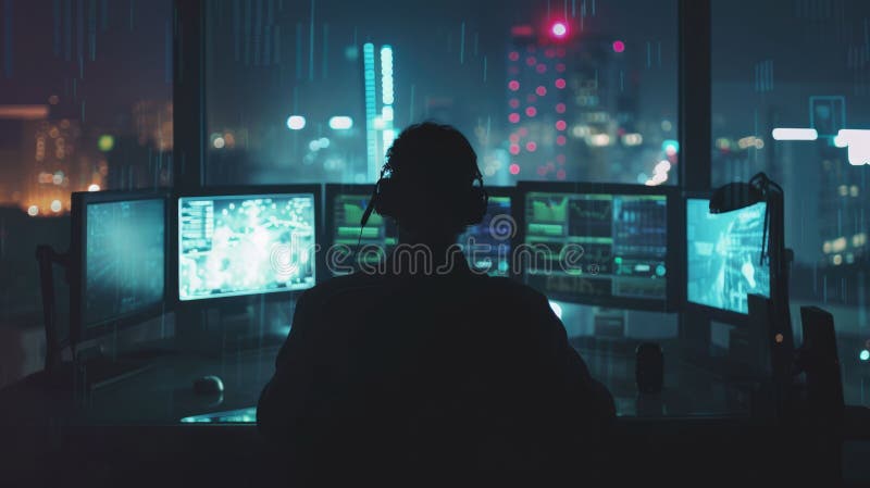 Skilled Programmer Coding Engineering Code while Sitting at Computer. AIG42. Stock Photo - Image ...