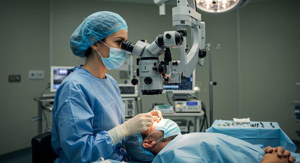 Skilled Surgeon Performing Precision Microsurgery with Advanced ...