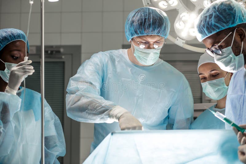 Skilled Surgeon is Working with Donor. Complex Training Route Stock ...