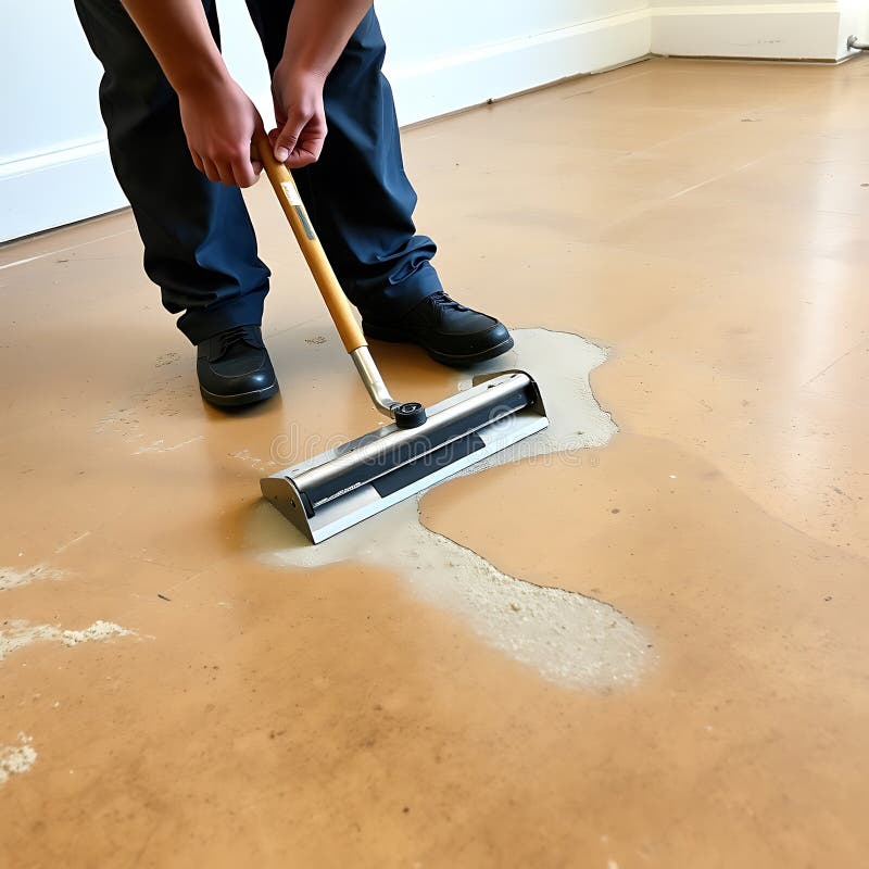 A Skilled Technician Using a Hand Held Floor Scraper To Remove Old ...