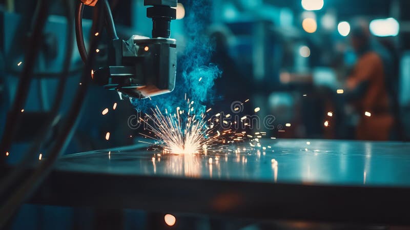 Skilled Welders at Work in Industrial Setting Stock Illustration ...