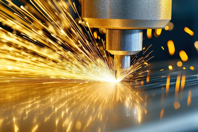 Skilled Worker Operating a CNC Machine, Crafting Precision Cuts with ...