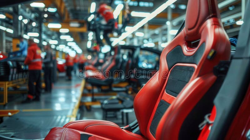 Skilled Workers are Installing and Inspecting Car Interiors, Ensuring ...