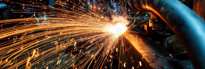 Skilled Workers Perform Welding Tasks in a Spacious Industrial Workshop ...