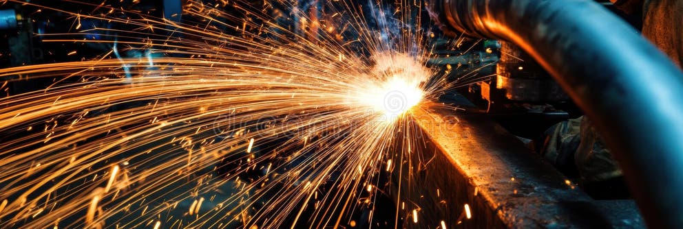 Skilled Workers Perform Welding Tasks in a Spacious Industrial Workshop ...