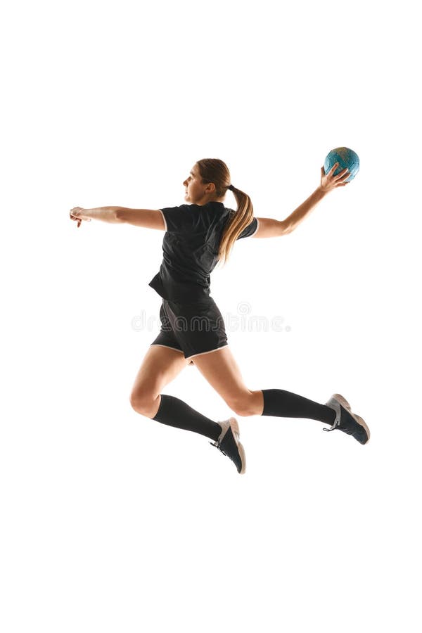 Skillful Handball Player Demonstrating Precision and Strength in ...