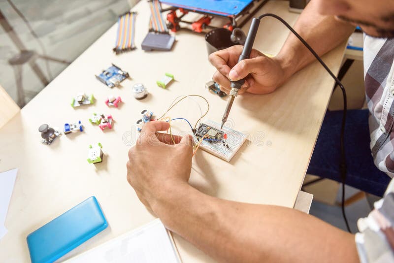 Skillful Young Man Engineering 3d Printer Stock Image - Image of ...