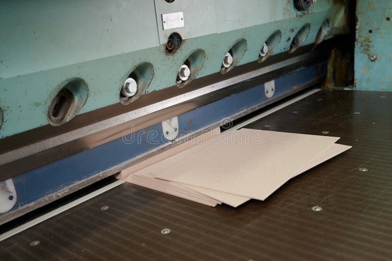 Precision Cutting Cardboard Sheets Guillotine Shears Workshop Environment Stock Photos - Free ...