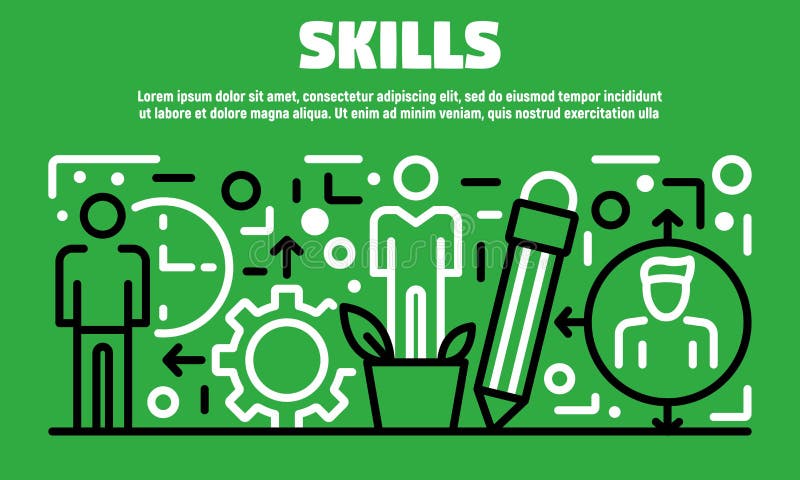New Skills Banner Template. Ribbon Label Sign. Sticker Stock Vector ...