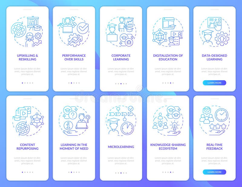 Skills For Career Success Blue Gradient Onboarding Mobile App Screen