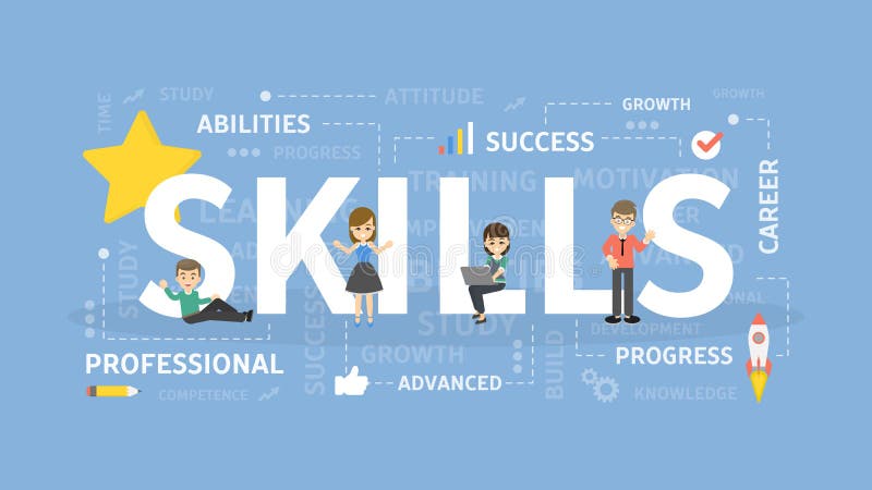 Skills Concept. Education, Training and Improvement Stock Vector ...