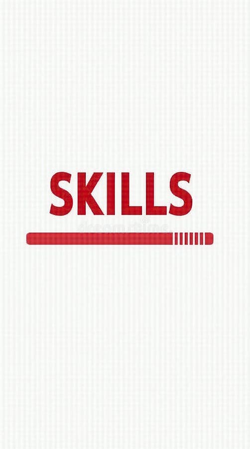 Skills Development Concept with Loading Bar on White Background Stock ...