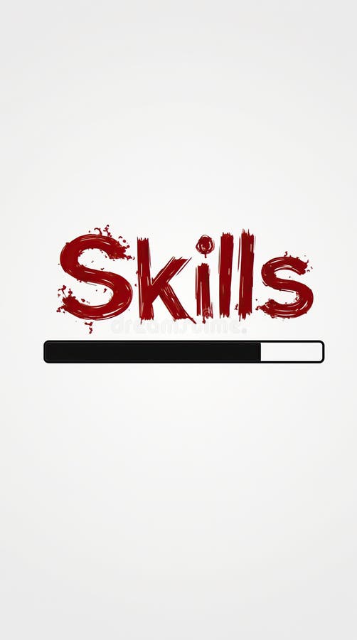 Skills Development Concept with Progress Bar on White Background Stock ...