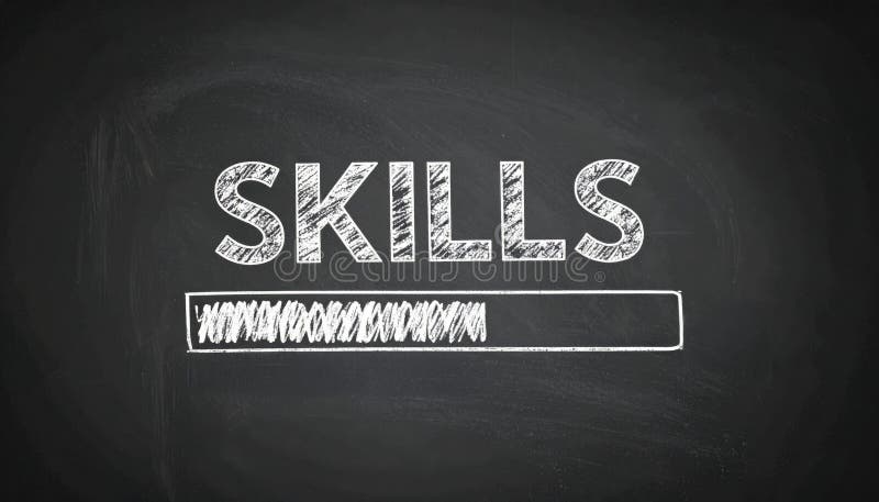Skills Development Concept Represented by a Chalk Progress Bar Under ...