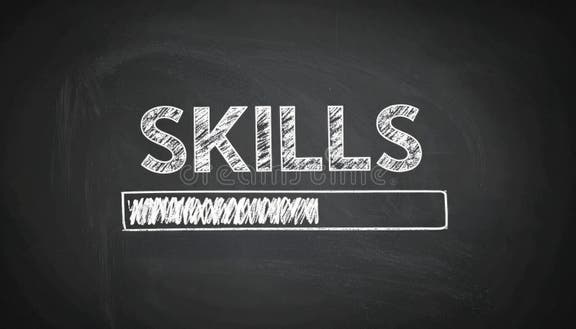 Skills Development Concept Represented by a Chalk Progress Bar Under ...