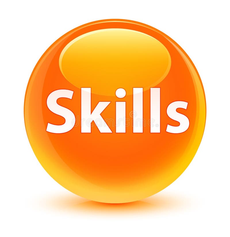 Skills Button With Glowing Blue Lights Stock Illustration ...