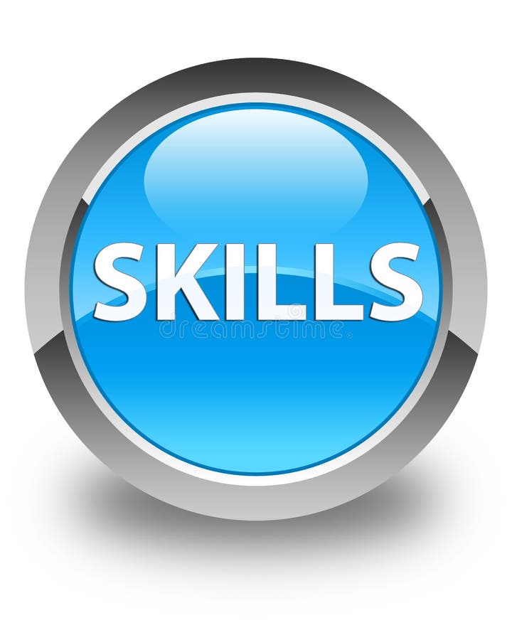 Skills Glossy Orange Round Button Stock Illustration - Illustration of ...