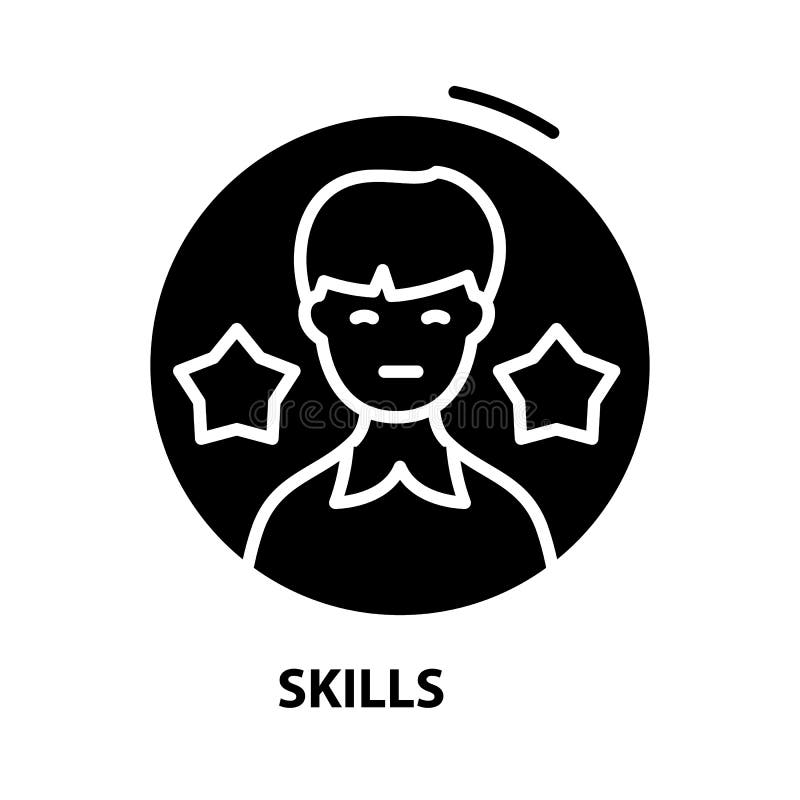 Skills Icon, Black Vector Sign with Editable Strokes, Concept ...