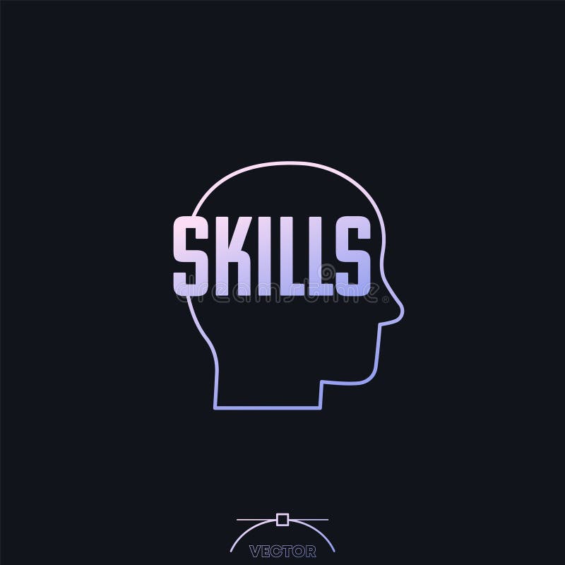 Skills Icon with a Head, Vector Stock Vector - Illustration of people ...