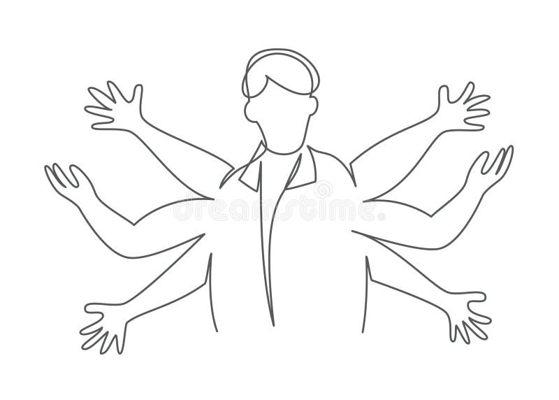 Busy Person Line Drawing Stock Illustrations – 586 Busy Person Line ...