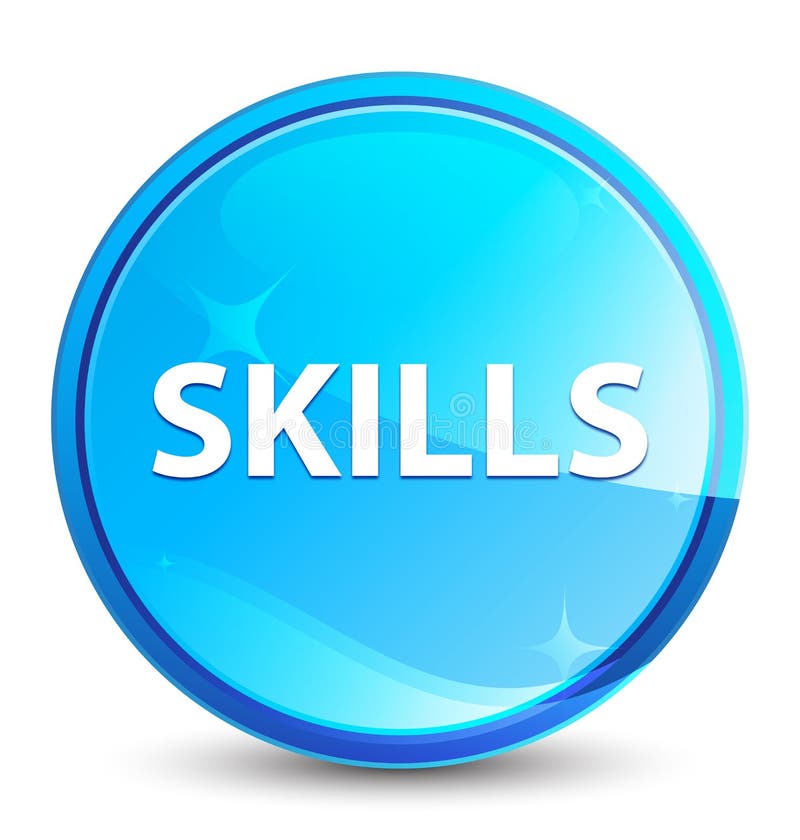 Skills Splash Natural Blue Round Button Stock Vector - Illustration of ...