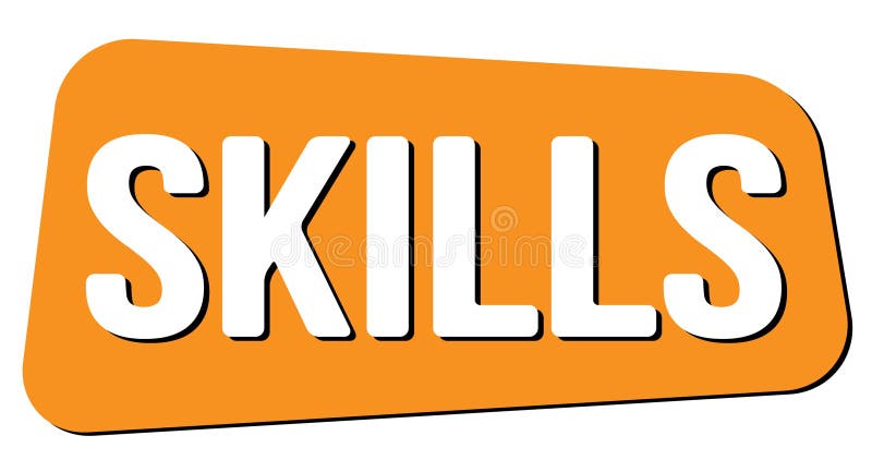 SKILLS Text on Orange Trapeze Stamp Sign Stock Illustration ...