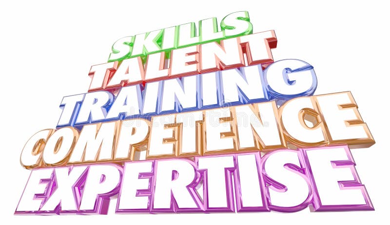 Skills Training Experience Expertise Words Stock Illustration ...