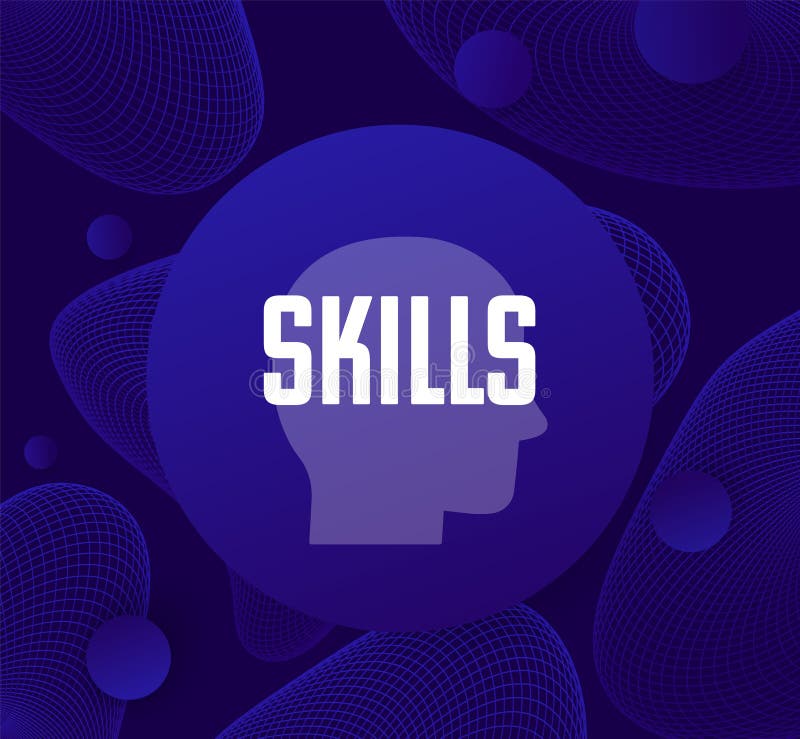 Skills Vector Icon with a Head Stock Vector - Illustration of ...