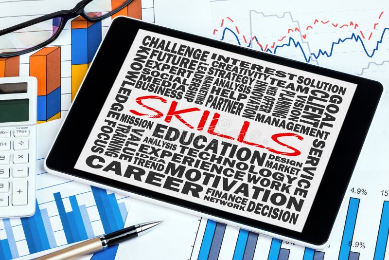 Skills word cloud concept stock photo. Image of education - 57718908