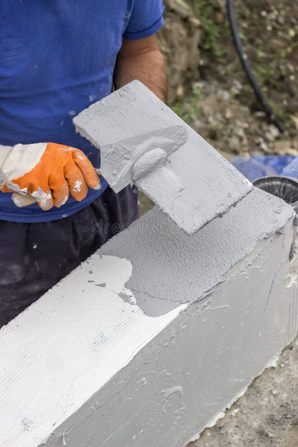 Skim Coat Concrete Wall Using Set Plaster Stock Photos - Free & Royalty ...