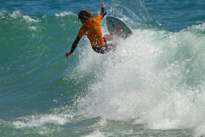 Skimboarder Competes editorial stock photo. Image of skimboarder - 14827578