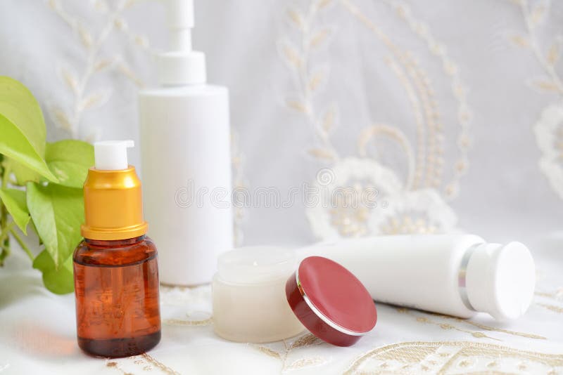 Skin care basic cosmetics stock photo. Image of bath - 144820348