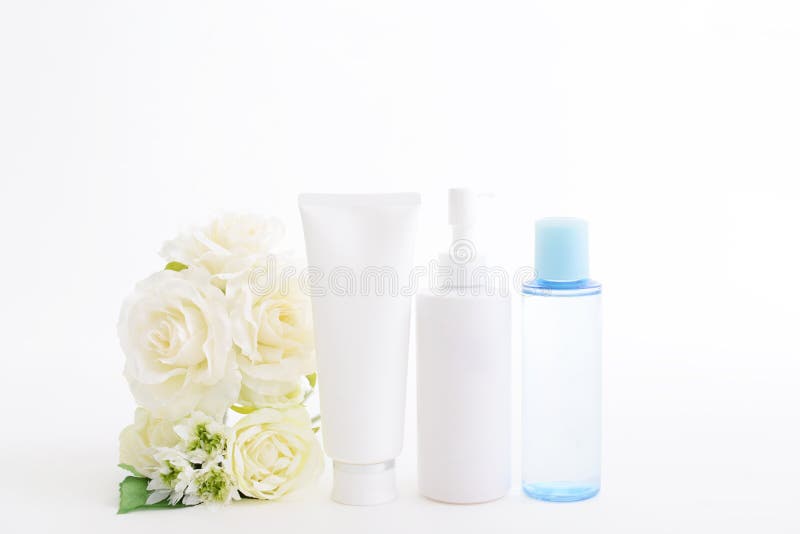 Skin care basic cosmetics stock image. Image of cosmetic - 110340265