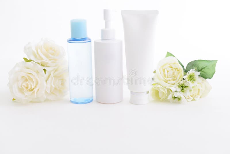 Skin care basic cosmetics stock image. Image of health - 111813641